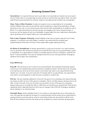 Fillable Online Grooming Consent Form Fax Email Print - pdfFiller