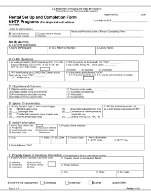 Fillable Online Rental Set Up and Completion Form Final - HUD Fax Email ...