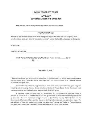 Fillable Online BATON ROUGE CITY COURT AFFIDAVIT COVERAGE UNDER ... Fax ...
