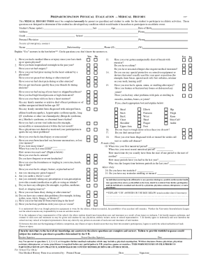 Fillable Online nj.govhealthrecordsPreparticipation Physical Evaluation ...