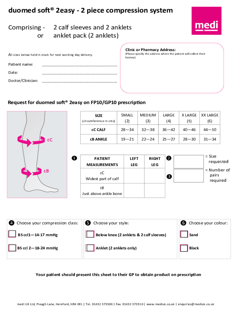 Fillable Online duomed soft 2easy compression - unique 2 piece system ...