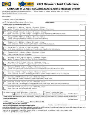 Fillable Online 2021 DE Trust Conference PA CLE Form Fax Email Print ...