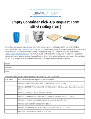 Fillable Online Empty Container Pick-Up Form (BOL) - dimacheminc.com ...