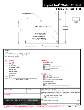 Fillable Online Curved Gutter - Order Form - Master.ai Fax Email Print ...