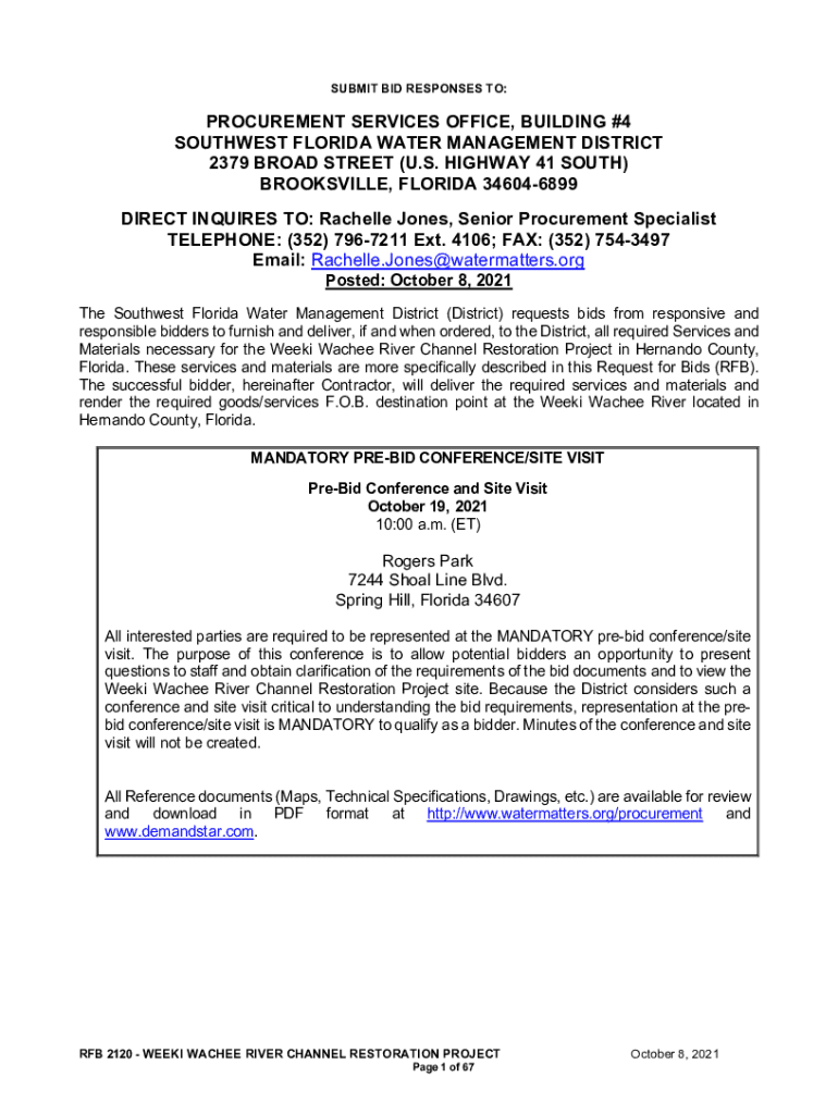 Fillable Online PROCUREMENT SERVICES OFFICE, BUILDING ... - swfwmd ...