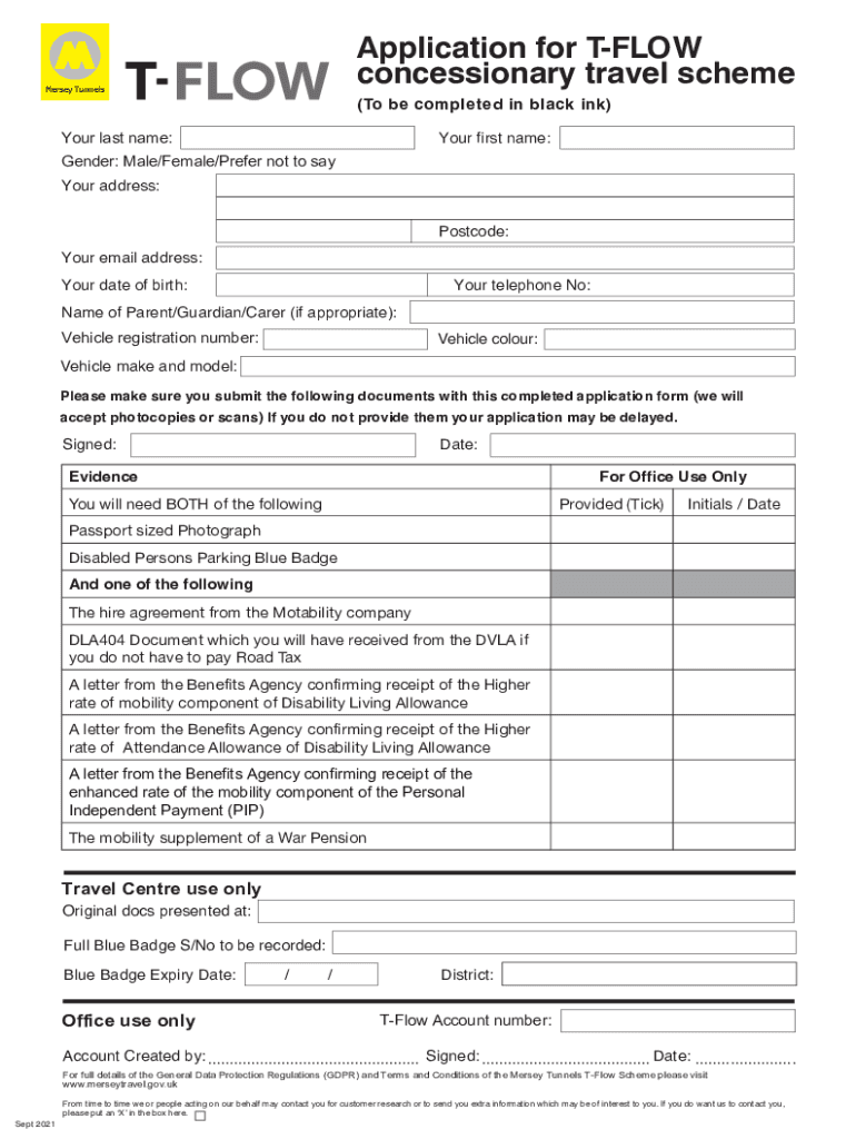 Fillable Online Application Form Concessionary Bus Pass Scheme for ...