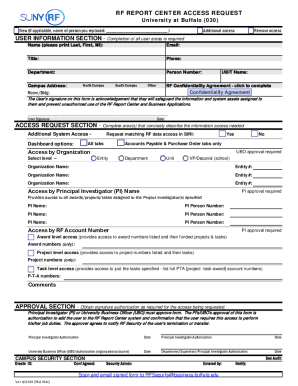 Fillable Online RF Report Center Access Request Form. RF Report Center ...