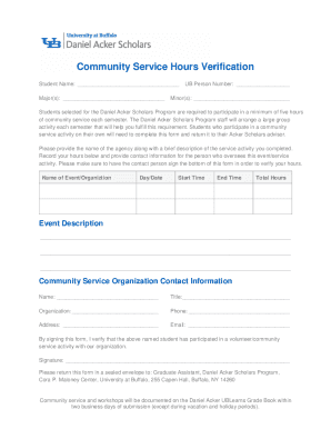 Fillable Online Acker Scholars Workshop Verification Form Fax Email Print - pdfFiller