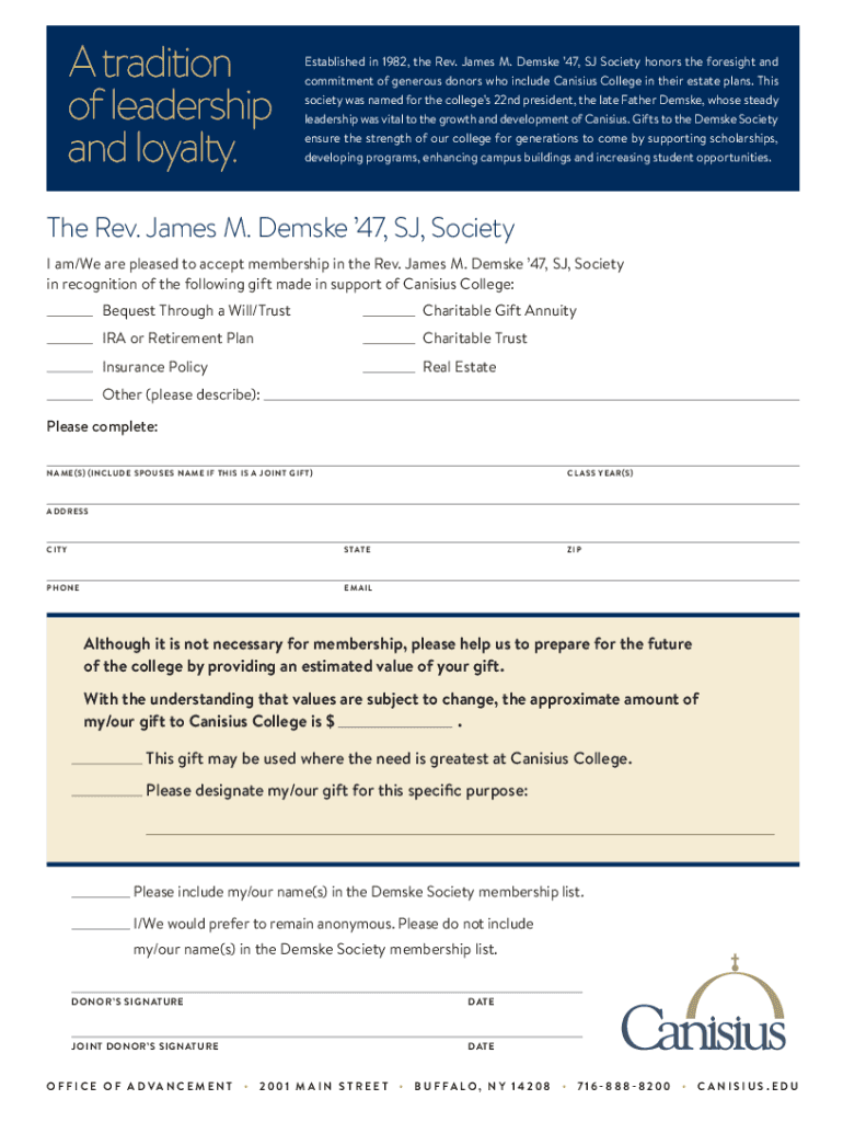 Fillable Online LEGACY SOCIETY DONOR COMMITMENT FORM Fax Email Print ...