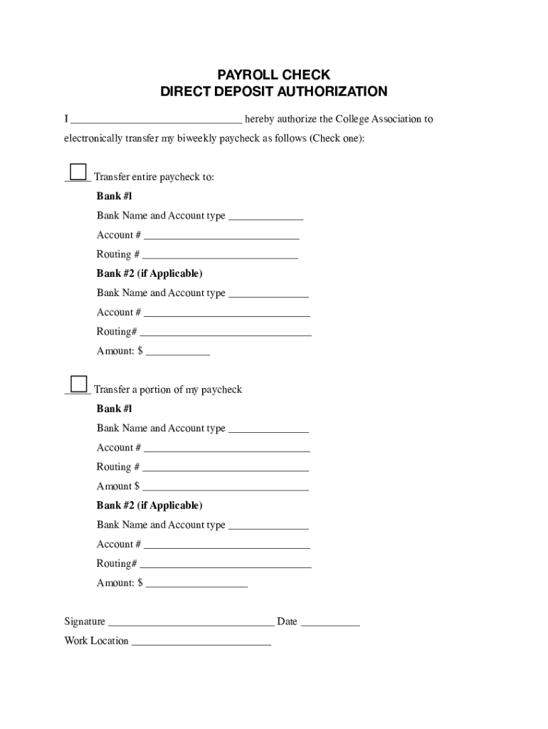 Fillable Online Authorization Agreement For Automatic Deposits Pers Fax ...