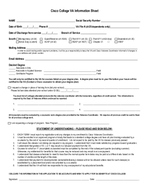 Fillable Online Fill - Free fillable FullTime (Cisco College) PDF form ...