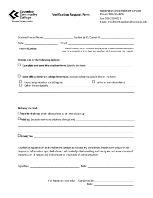 Fillable Online Fillable Online ENROLLMENT VERIFICATION LETTER REQUEST ... Fax Email Print ...