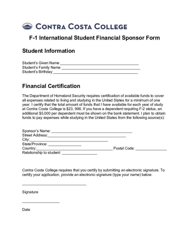 Fillable Online International Student and Financial Verification Form ...