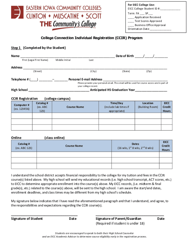Fillable Online CCIR Registration Form Fax Email Print - pdfFiller