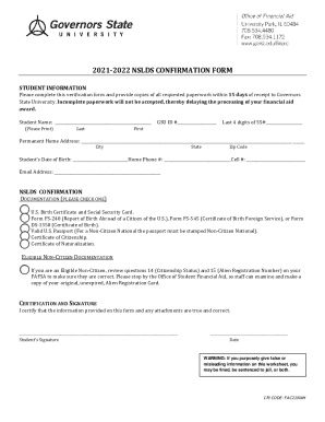 Fillable Online National Student Loan Data System - IFAP: Easy to Fill ...