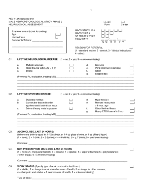Fillable Online Form 10 Neuro Exam.doc Fax Email Print - pdfFiller