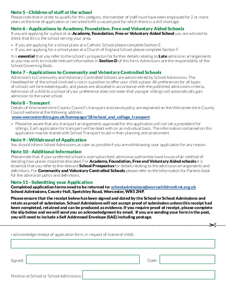 Fillable Online SA1 Application Form (School Admissions 2022-23). SA1 ...