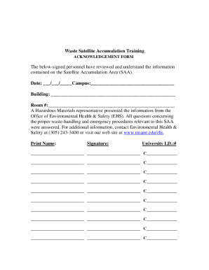 Fillable Online ACKNOWLEDGEMENT FORM - Miami Fax Email Print - pdfFiller