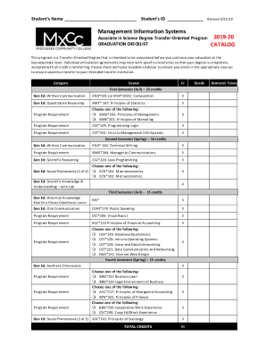Fillable Online Management Information Systems Degree Graduation ...