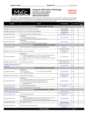 Fillable Online Computer Information Technology Degree 20-21 Fax Email ...