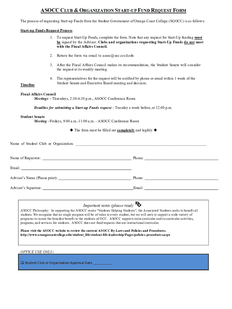 Fillable Online Accounting Office ASOCC Check Request/Account Transfer ...