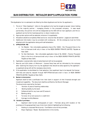 Fillable Online beza outlet Aplication form Fax Email Print - pdfFiller