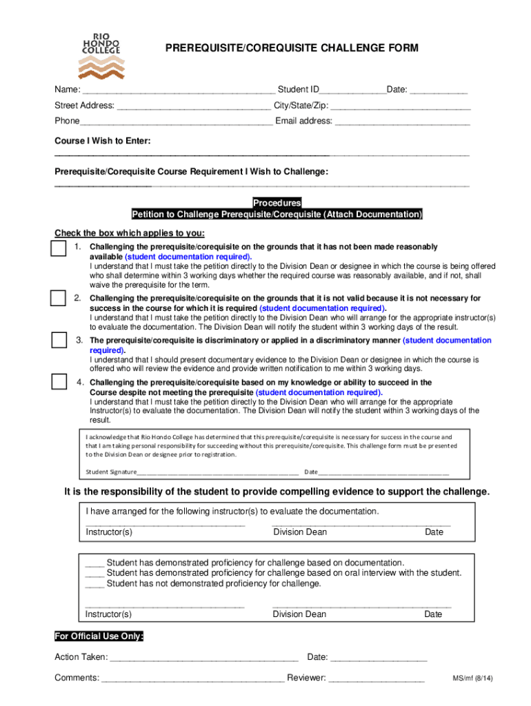 Fillable Online INSTRUCTIONAL OPERATIONS Steps to Filing a PREREQUISITE ... Fax Email Print ...