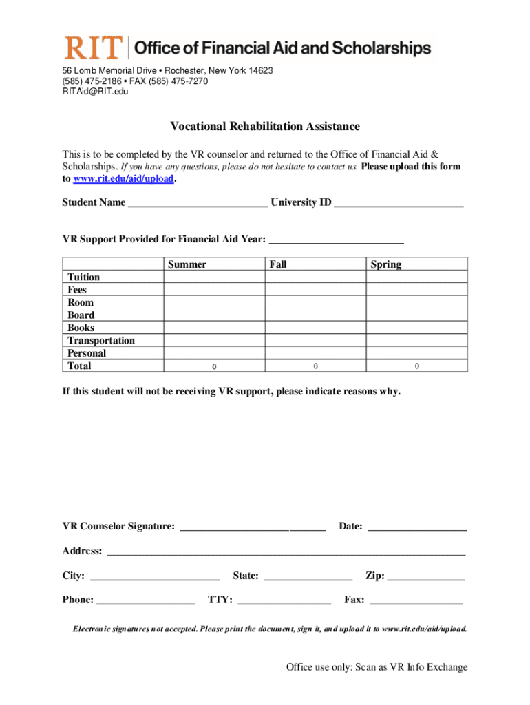 Fillable Online Rochester Institute of Technology (RIT) - Undergraduate ...