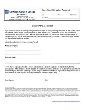 Fillable Online Bog Fee Waiver Santiago Canyon College Fax Email Print ...