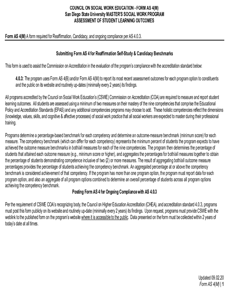 Fillable Online socialwork sdsu SDSU Social Work - Form-AS-4(MSW ...