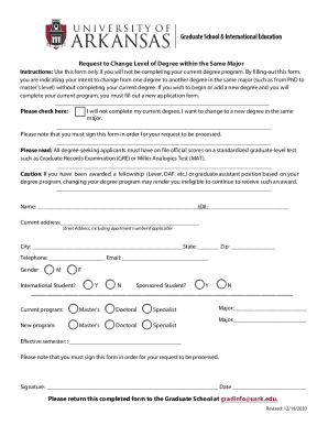 Fillable Online graduate-and-international uark Instructions for ...