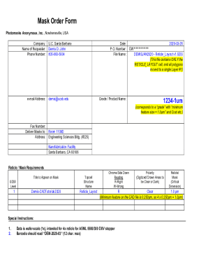 Fillable Online Digidat-Toppan Mask order form (UCSB ASML 5500 ...