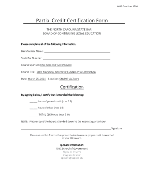 Fillable Online CLE Partial Credit Form.docx Fax Email Print - pdfFiller