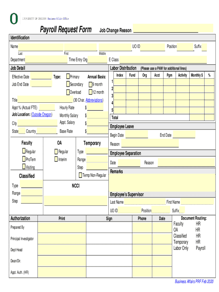 Fillable Online pages uoregon Fillable Online pages uoregon Payroll ...