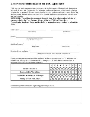 Fillable Online LRSM PSSI Instructions for Letter of Recommendation ...