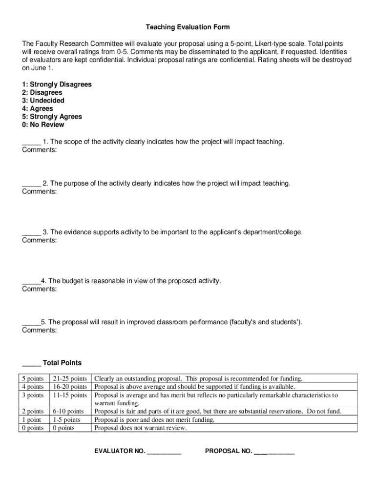 Fillable Online Research Evaluation Form The Faculty Research Committee ...
