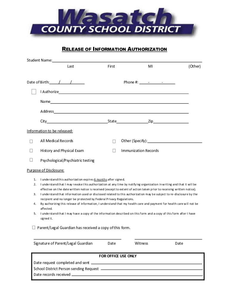 Fillable Online 93 medical record authorization for release of information ... Fax Email Print ...