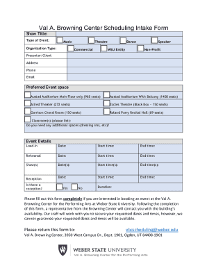Fillable Online Val A. Browning Center Scheduling Intake Form 10-2018.docx Fax Email Print ...