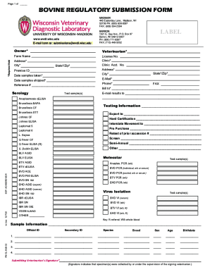 Fillable Online Fillable Online GENERAL SUBMISSION FORM LABEL - wvdl.wisc ... Fax Email Print ...