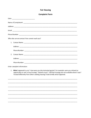 Fillable Online HUD Form903 Complaint Fax Email Print - pdfFiller
