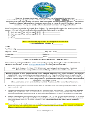 Fillable Online Exchange PAC Contribution form 2021 .docx Fax Email ...