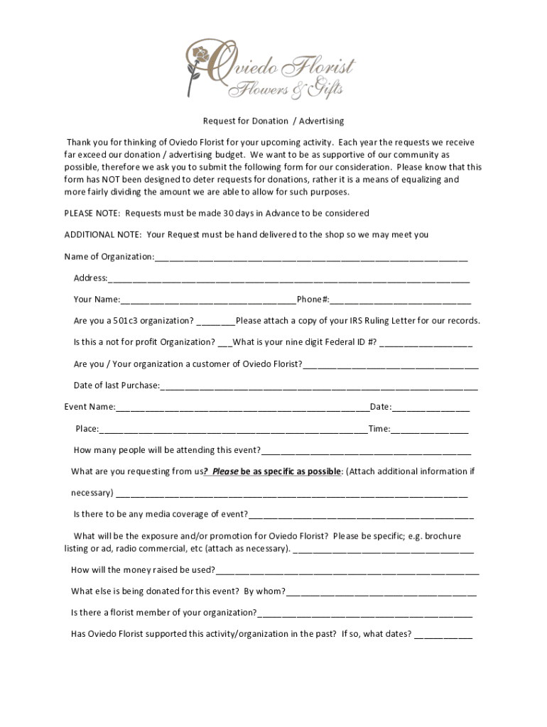 Fillable Online Sample Donation Request Letter For Food - Templates ...