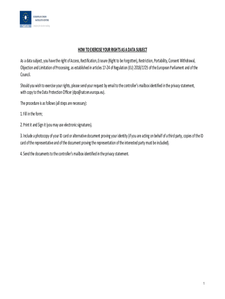 Fillable Online What are 8 Data Subject rights according to the GDPR ...