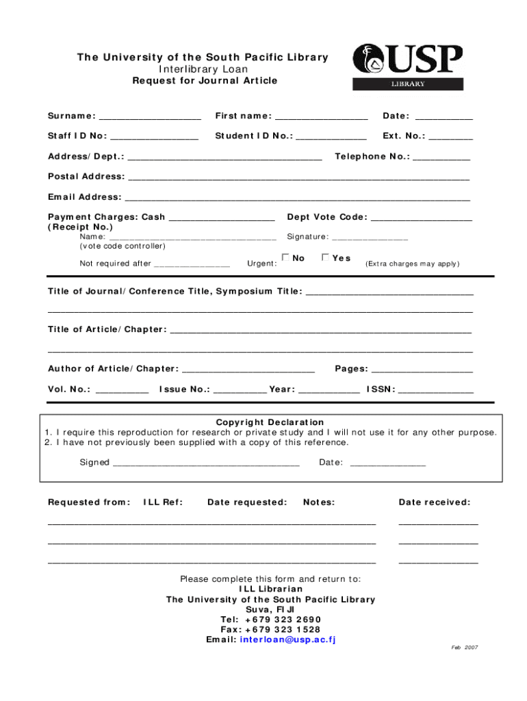 Fillable Online Interlibrary Loan Materials Request FormNorthland ...