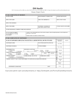 Fillable Online BECAUSE THIS FORM IS USED BY VARIOUS ... - EMI Health ...