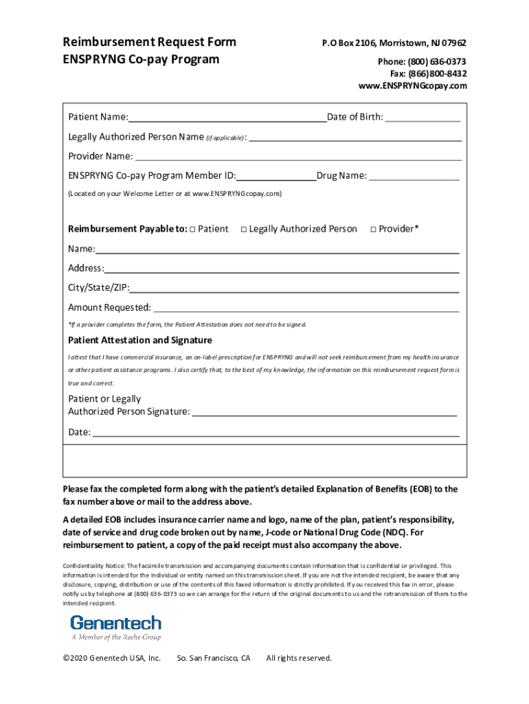 Fillable Online Enspryng Check Request Form Fax Email Print - pdfFiller
