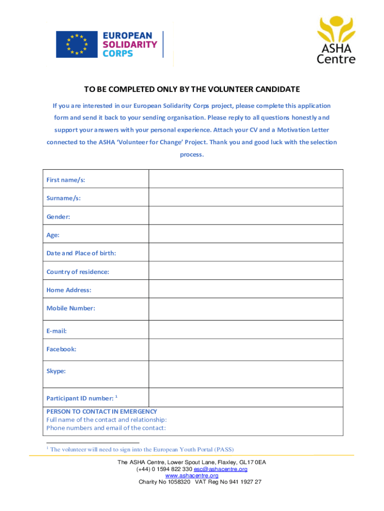 Fillable Online UK Participant Application Form Fax Email Print - pdfFiller