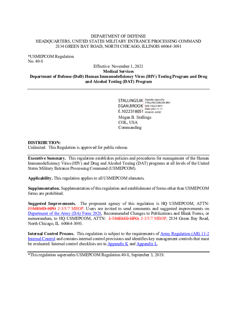 2021-2025 Form DoD USMEPCOM Regulation 40-8 Fill Online, Printable ...