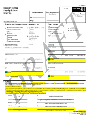 Fillable Online Form 460 Instructions - California Fax Email Print ...
