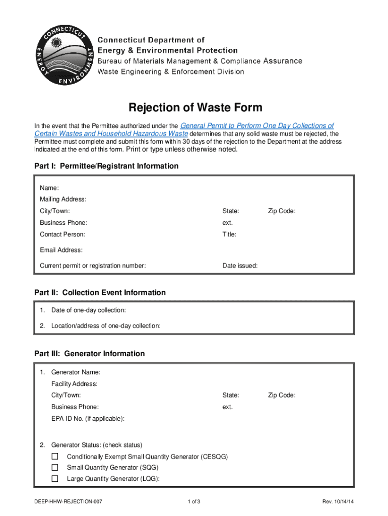 Fillable Online Instructions for Completing the Hazardous Waste ...